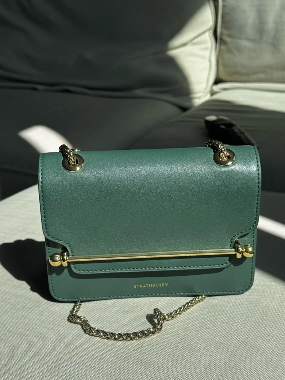 Strathberry | Bags | Strathberry Forest Green Mini Shoulder Bag With ...